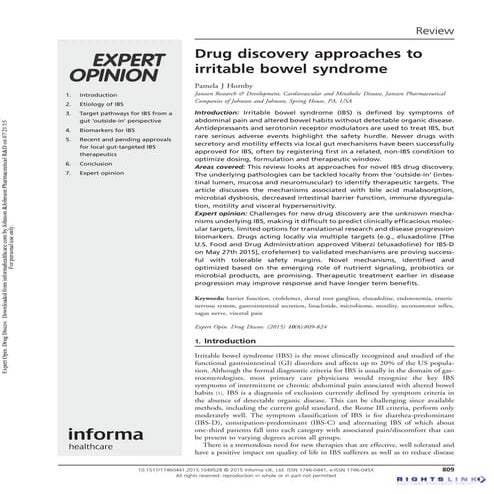 Drugs for the treatment of irritable bowel syndrome | PPSX