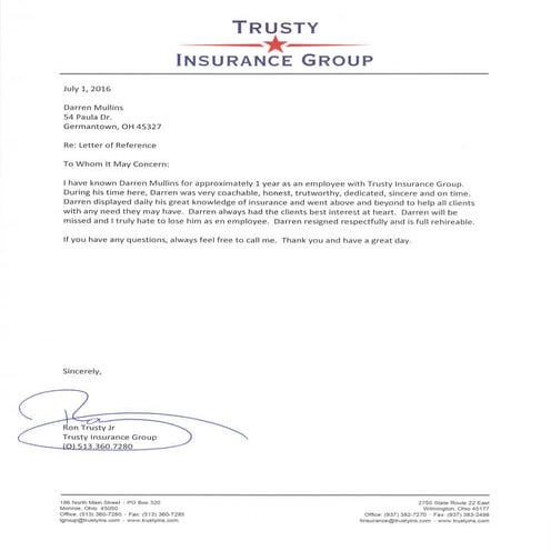 Letter of Reference | PDF