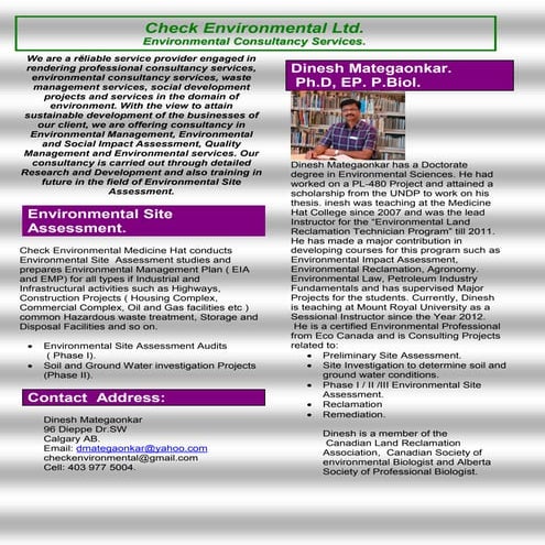 Check Environmental Ltd. 2016. | PDF