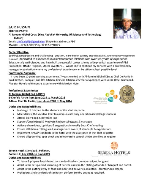 Reference Letter Executive Chef | PDF