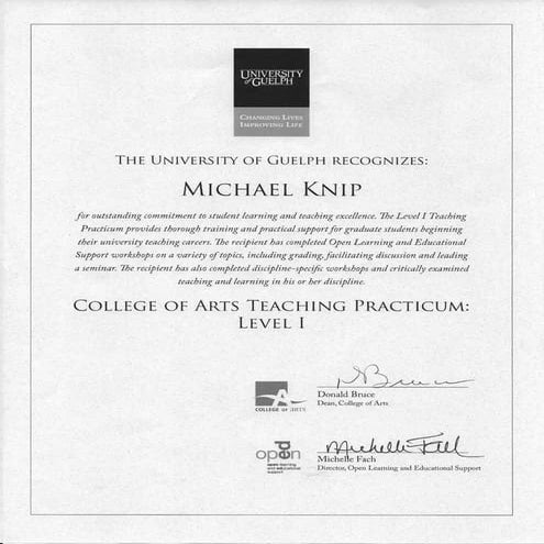Michael teaching Practicum certificate | PDF