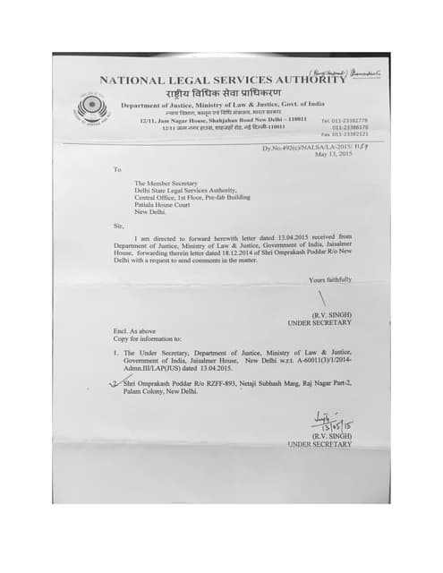 Department of Justice letter to NALSA_13_04_2015 | PDF