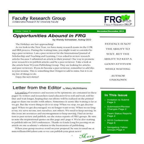 Nov-Dec 2014 newsletter | PDF