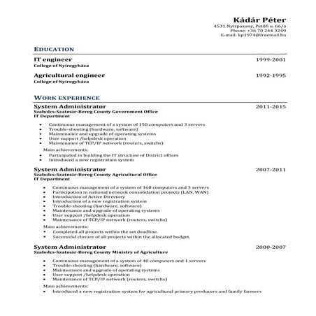 Resume 2016 | DOC