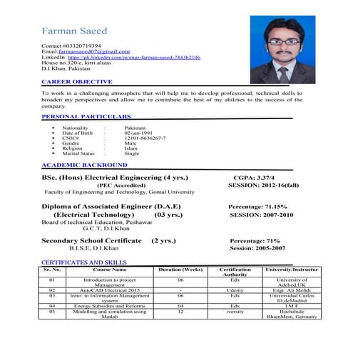 cv Farman Awan | PDF