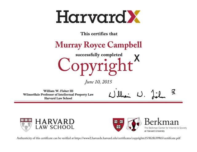Harvard Law Degree Certificate