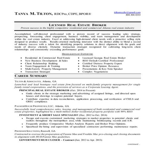 Broker Resume 2015 | DOCX