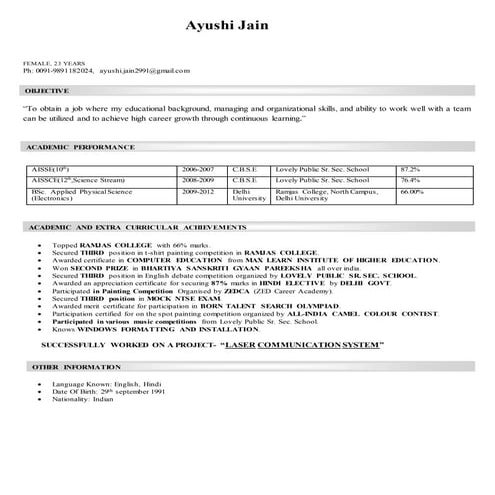 Ayushi resume | DOCX