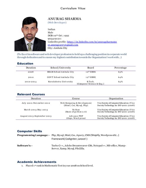 Profile summary | DOCX | Computing | Technology & Computing