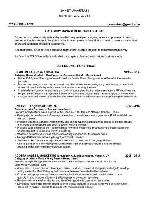 Resume Janet Anastasi | DOC