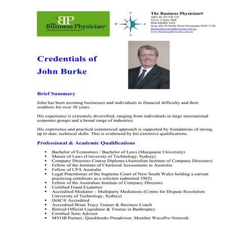 150302CredentialsJohnBurke1CAPcompressed | PDF