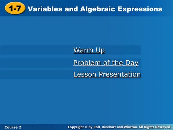 Introduction to algebra | PPT