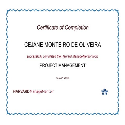 Certificate project_management | PPT