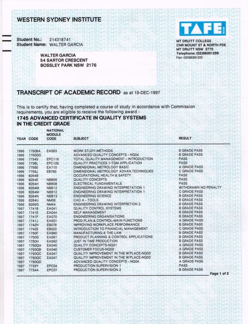 Tafe Metal Trades Certificate - Composites | PDF