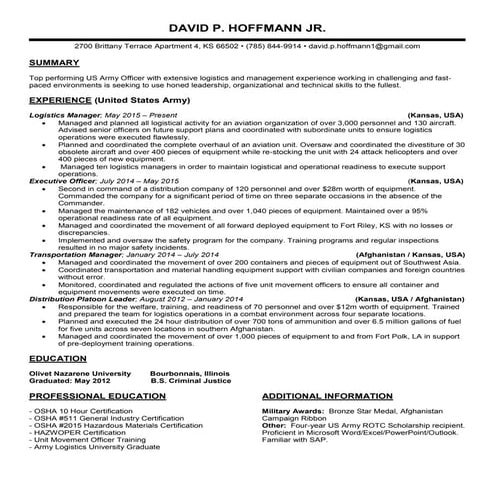 David Hoffmann Resume | PDF