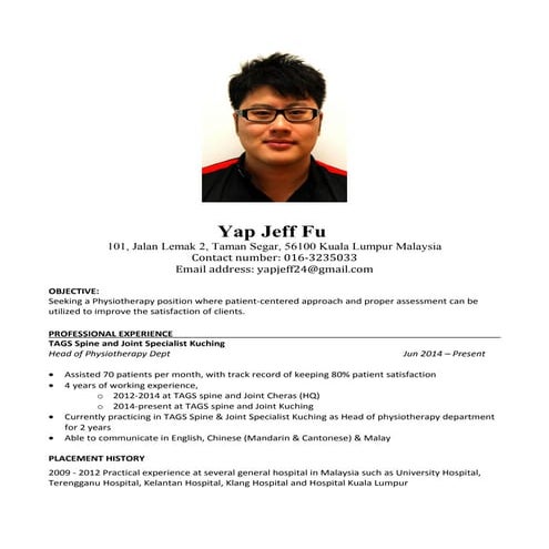 Yap Jeff Fu resume | DOC