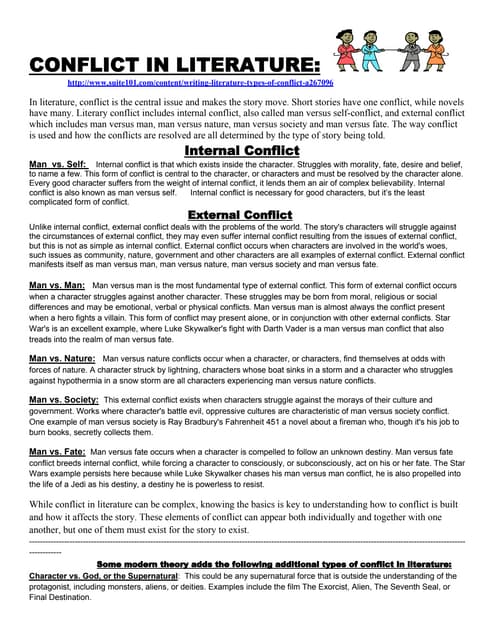 Analyzing Literary Text:Conflict, Character, & Characterization | PPT