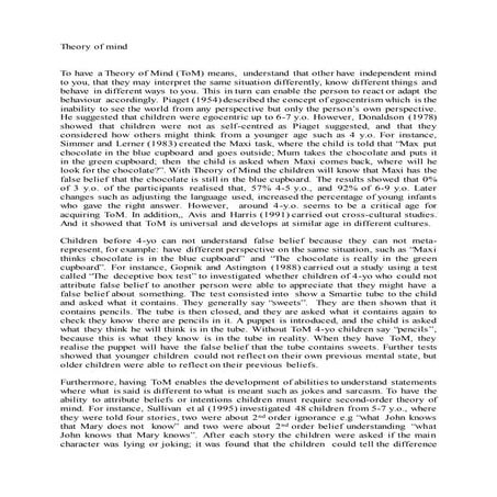 Theory of mind | DOCX