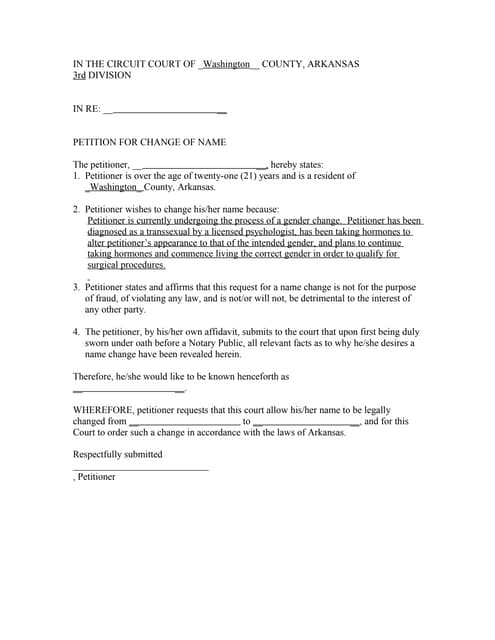 Court order for name change