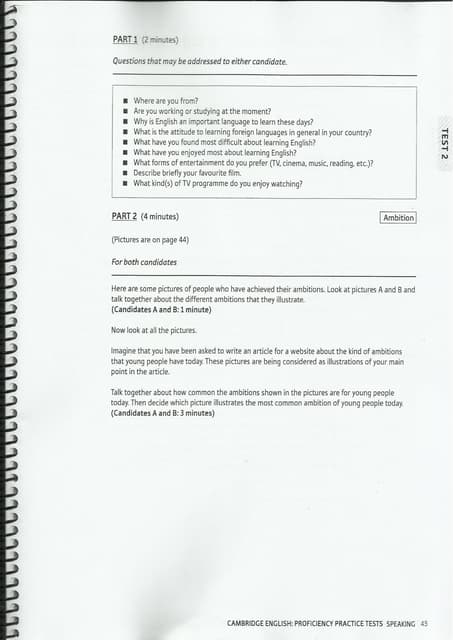 Proficiency speaking assessment questions (pictures and prompts) | PDF ...
