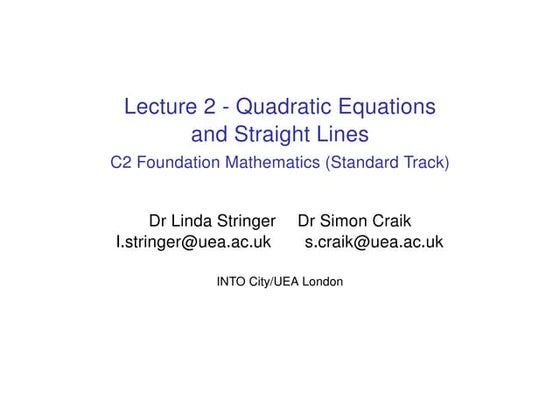 Quadratic equations | PPTX