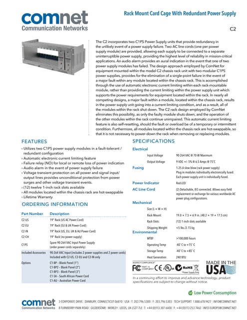 ComNet C1-US Data Sheet | PDF | Technology & Computing