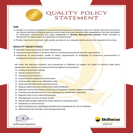 Quality Policy | PDF