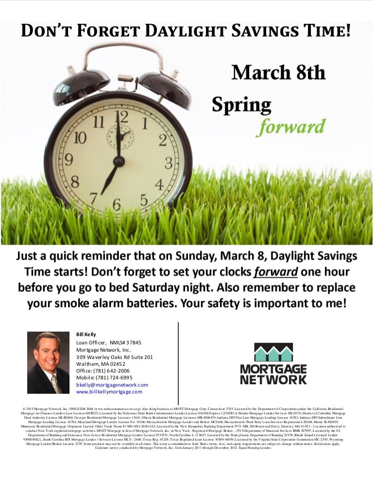 Daylight Savings Time March 8th