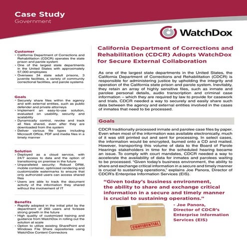 WatchDox CDCR CaseStudy Dec2014 | PDF