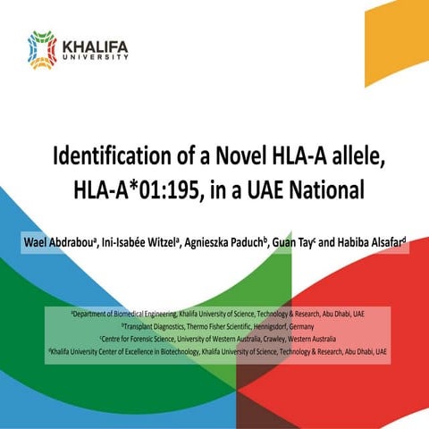 SEHA e-Poster_HLA_Wael Abdrabou | PPTX