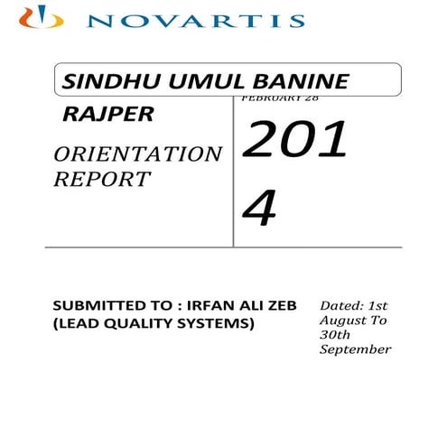 Orientation Report Latest | DOC