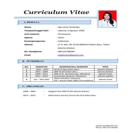 CURRICULUM VITAE EGA.L.N | PDF