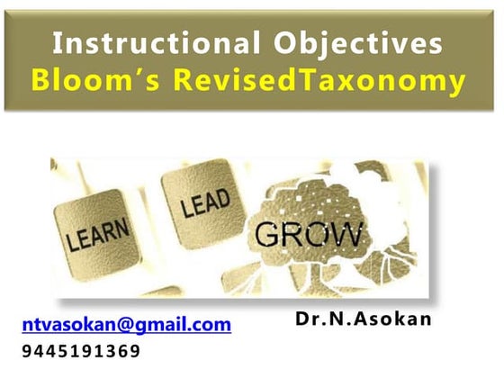 Bloom’s Revised Taxonomy of Educational Objectives | PPTX | Educational ...