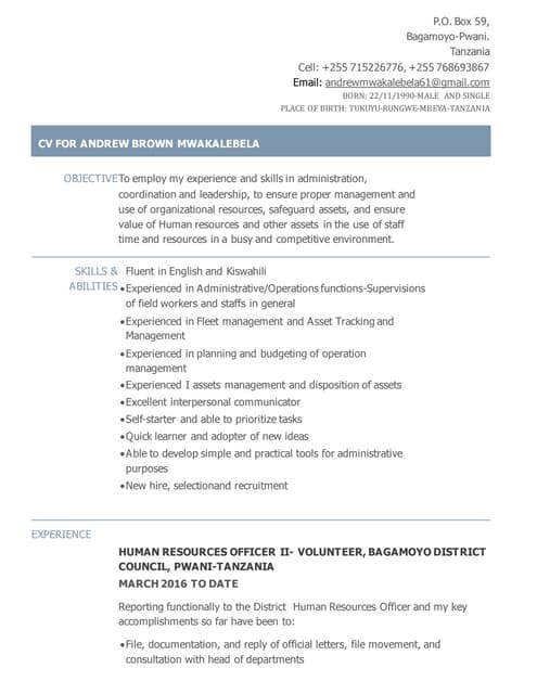 Cv ms x jonas | DOC | Business Administration | Business