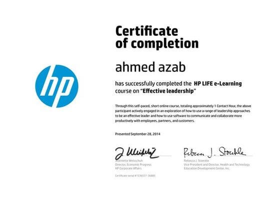 HP Certificate | PPT