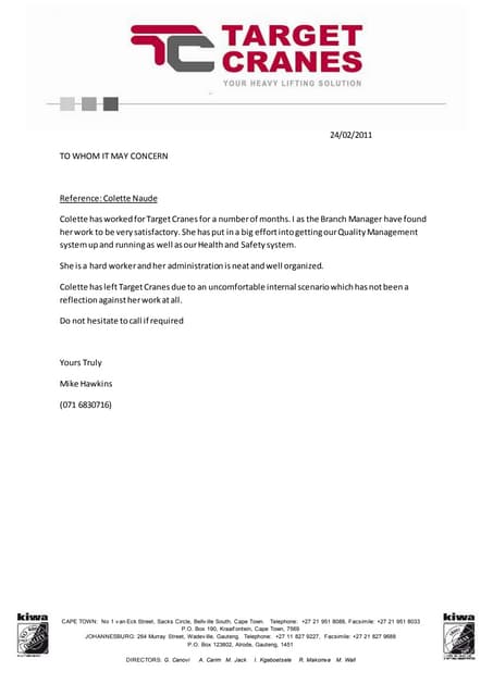 Reference Letter Jonathan Du Preez | PDF