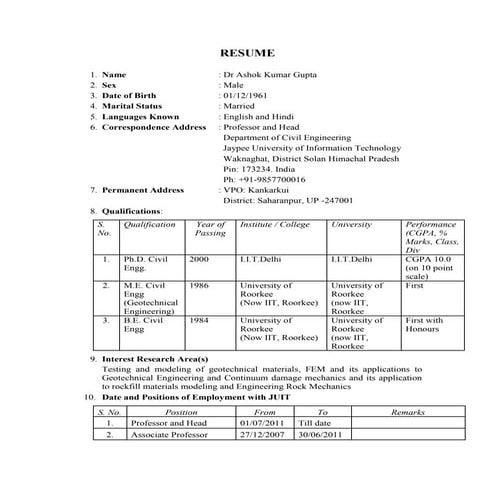 Resume | PDF | Civil Engineering Industry | Industries