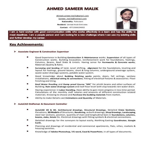 AHMED SAMEER MALIK, New CV | DOCX