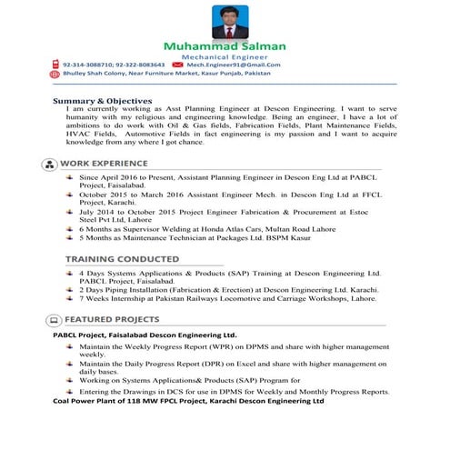 M SALMAN RESUME | PDF
