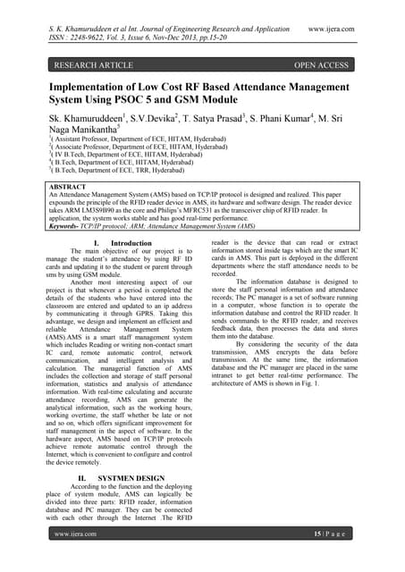 RFID attendance system | PPTX