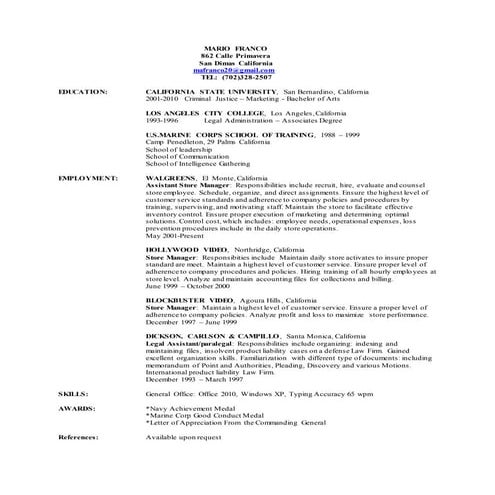 MARIO FRANCO RESUME | DOCX