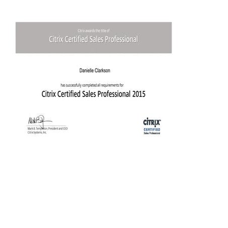 Citrix Certified Sales Person | PDF
