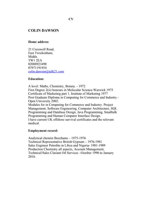 Paul Johnson CV | PDF