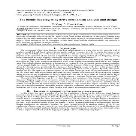 The bionic flapping-wing drive mechanism analysis and design | PDF ...