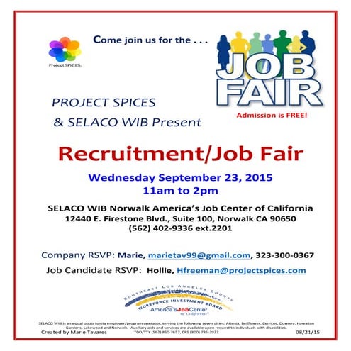 JOB FAIR_ PROJECT SPICES | PDF