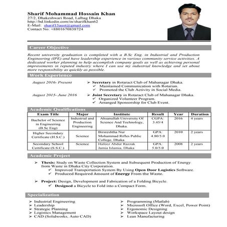 Resume Sharif Khan | PDF