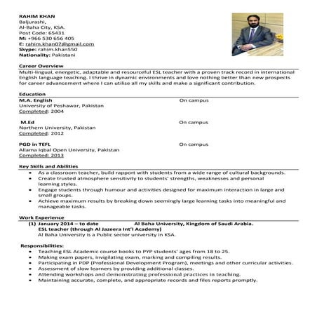 CV_Rahim Khan_Oct 15 | PDF