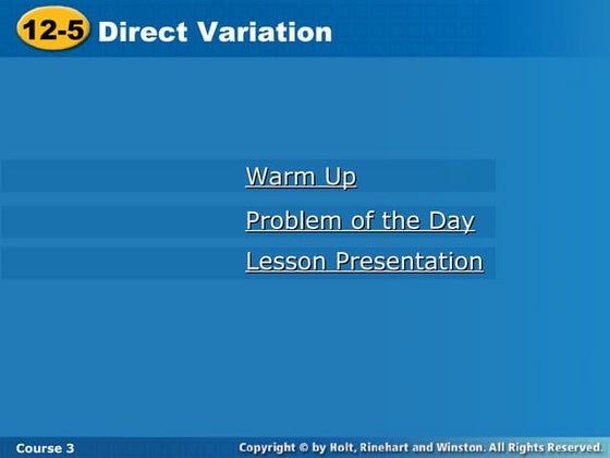 Mathematics 9 Lesson 4-A: Direct Variation | PPTX | Physics | Science