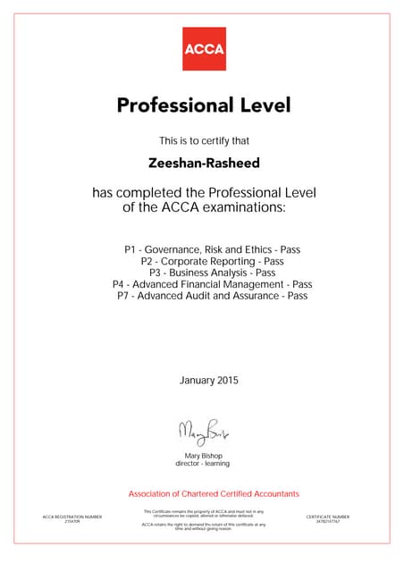 ACCA Membership Certificate | PDF