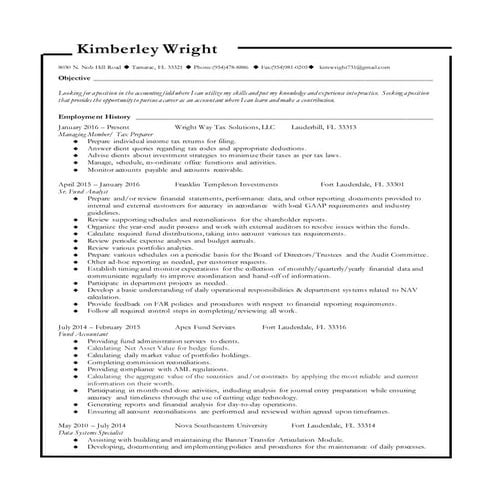 Kimberley Wright Resume | DOCX
